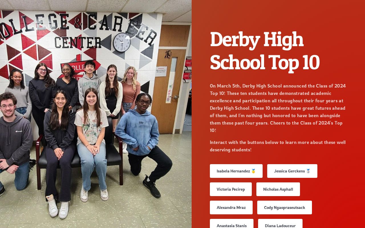 Derby High School's Class of 2024 Top 10!